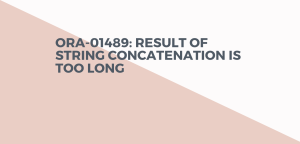 ORA-01489: result of string concatenation is too long - Learnomate Technologies